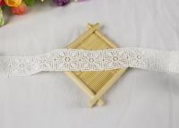 China Chemical Solubility Polyester Lace Trim With Concise Quadrate Flower Design for sale