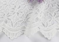 China Dubai White Bridal Embroidered Mesh Fabric By The Yard Water Soluble With Scalloped Edge for sale