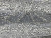 China Beautiful Silver Embroidered Heavy Beaded Lace Fabric , Beaded Net Fabric 130cm Width for sale