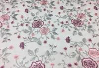 China Floral Embroidered Mesh Lace Fabric , Embroidered Tulle Lace Fabric For Wedding Dress for sale