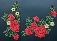 China Colorful Polyester Neckline Embroidered Applique Patches / Large Embroidered Flower Patches for sale
