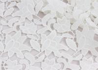 China Scallop Antique Cotton Bridal Lace Fabric , Water Soluble Flower Lace Fabric For Clothing for sale