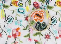 China Beautiful Polyester Flower Embroidered Net Lace Fabric 3d Flower Apparel Fabric for sale