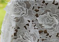 China White Water Woluble French Polyester Guipure Lace Fabric With 3D Flower Design for sale