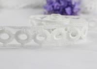 China Flat Cute White Embroidery Cotton Lace Ribbon Trim For Autumn Brithday Garment for sale