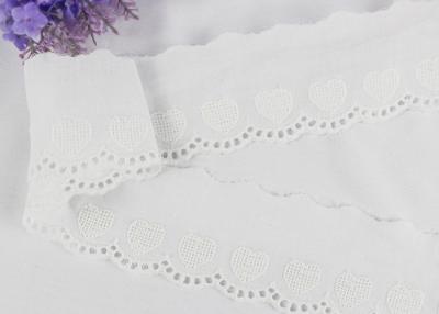 China Cotton White Embroidered Lace Trim For Spring Girl's Sock With Scalloped Edge for sale