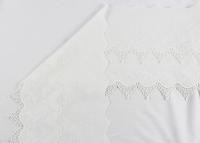 China Cotton Floral Embroidery Wide White Lace Trim , Wedding Lace Ribbon By The Yard for sale