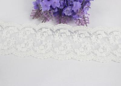 China Off White Floral Net Embroidered Lace Trim For Girl's Sock 100 % Cotton for sale