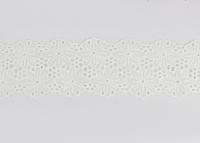 China Beige Stretch Cotton Embroidered Lace Trim For Sewing Decoration DIY Wedding Dress for sale