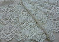 China Vintage French Crocheted Cotton Lace Fabric Scalloped Edge for sale