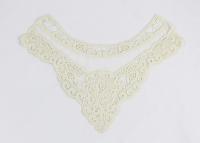 China Off White Guipure Floral Rose Lace Neck Collar Applique With Cotton And Nylon Mesh for sale
