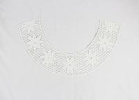 China Water Soluble Lace Collar Applique With Milky Flower Hollow Dot Design For Neck for sale