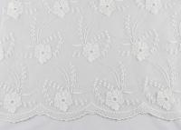 China Dubai Guipure White Embroidered Lace Fabric Fabric , Scalloped Edge Lace Fabric for sale