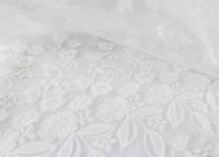 China White Floral Guipure Embroidery Lace Fabric / Sequin Bridal Mesh Fabric For Wedding Dress for sale