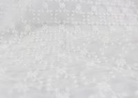 China Stretch French Embroidery Lace Fabric , Tulle Lace Dress Net Fabric Scalloped Edge for sale