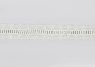China 2.5cm Floral Embroidery Cotton Eyelet Lace Trim By The Yard For Handicraft for sale