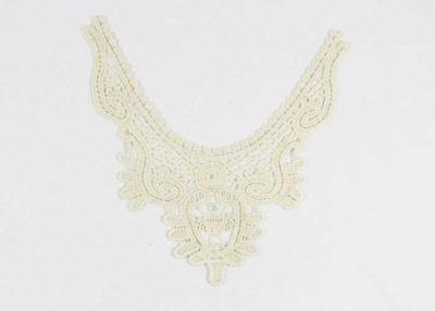 China Guipure Lace Collar  Applique , Water Soluble Chemical Neckline Applique Trim For Dress for sale