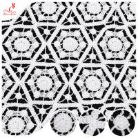 China White Guipure Lace Fabric Embroidery Cord Lace Fabrics For Dresses for sale