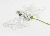 China Flower Embroidered Collar Lace Applique Patches For Silver Lace Wedding Dresses for sale