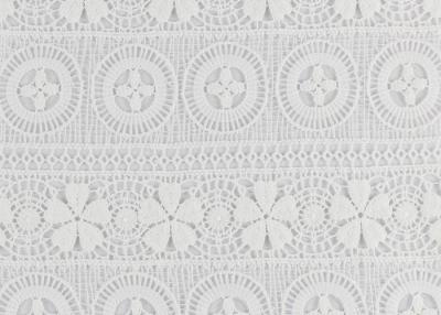 China Polyester Water Soluble Lace Fabric With Linear Lace Designs For Ladies Party Dress for sale
