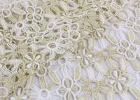 China Polyester Lace Fabric With Floral Lace Designs Metallic Fabric For Fashion Garment for sale