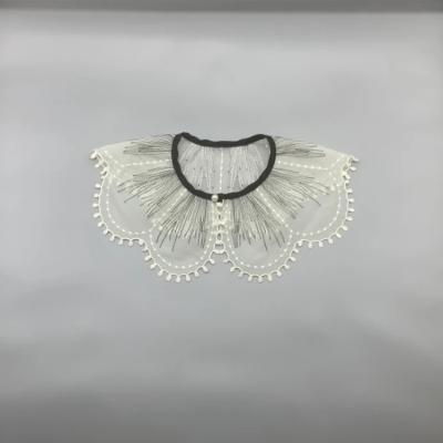 China 3.5 to 4 Level Color Fastness Lace Collar Round Shape Applique for sale