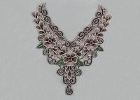 China Venice Lace Applique Multi Color Lace Collar Applique With Floral Embroidery For Dresses for sale