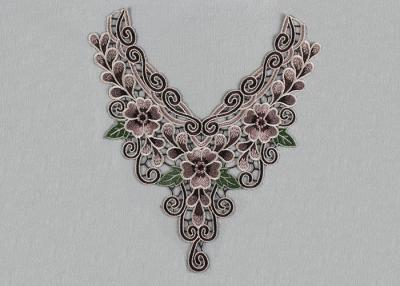 China Venice Lace Applique Multi Color Lace Collar Applique With Floral Embroidery For Dresses for sale