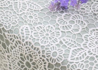 China Wedding Dresses Water Soluble Lace Fabric With Chemical Polyester Floral Lace for sale