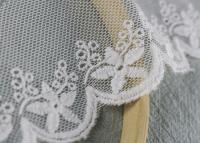 China Scalloped Embroidered Nylon Mesh Lace Trims Cotton Tulle Floral Lace Trim Custom for sale