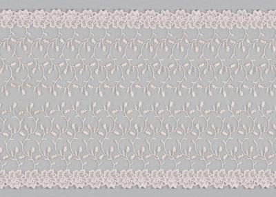 China Apparel Floral Double Edge Bridal Embroidered Tulle Lace Fabric 130CM Width for sale
