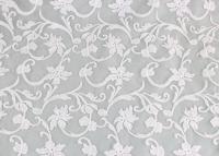 China Floral Embroidered Mesh Lace Fabric , Scalloped Edge Wedding Dress Lace Tulle for sale