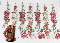 China Multi Colored Embroidered Mesh Lace Fabric , 47 Inch Floral Wedding Gown Lace Fabric for sale