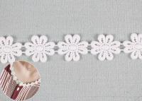 China DTM Color Cotton Lace Edging Dyeing With Smooth Pattern / Embroidered Flower Appliques for sale