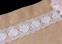 China White Double Waves Edge Chemical Guipure Lace Trim With Scalloped Lace Borders for sale