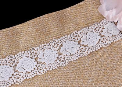 China White Double Waves Edge Chemical Guipure Lace Trim With Scalloped Lace Borders for sale