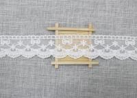 China White Embroidered Lace Trim For Smocked Dress / Lace Ribbon Embroidery Fabric for sale