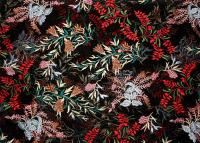 China DTM Floral Embroidery Multi Colored Lace Fabric For Show Dress Eco Friendly for sale