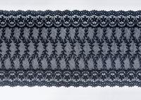 China Navy Floral Embroidered Nylon Mesh Lace Trim With Guipure Ribbon Azo Free for sale