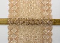China 19 CM Champagne Wide Heavy Guipure Lace Trim With Scallop Edging / African Cord Lace for sale