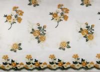 China Multi Colored Floral Scallops Lace Fabric For Evening Dresses for sale