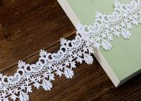 China Floral Embroidered Chemical Poly Milk Lace Ribbon Trim Water Soluble Azo Free for sale