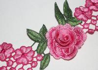 China 3D Flower Multi Colored Embroidered Lace Trim With High Color Fastness Azo Free for sale