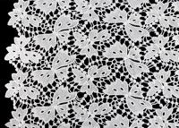 China Floral Schiffli Guipure Water Soluble Lace Fabric With Poly Milky Silk By SGS for sale