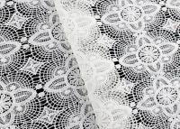 China Floral Schiffli Water Soluble Lace Fabric With Poly Milk Fiber SGS Approval for sale