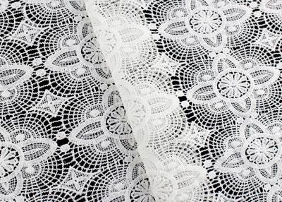 China Floral Schiffli Water Soluble Lace Fabric With Poly Milk Fiber SGS Approval for sale