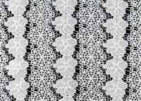 China White Floral Guipure Heavy Embroidered Lace Fabric For Dress SGS Verified for sale