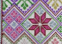 China Multi Colored Cross - Stitched Embroidery Lace Fabric for sale