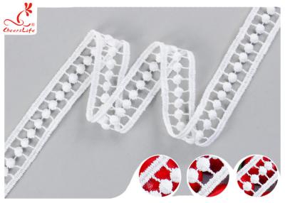 China 2CM White Guipure Embroidered Lace Trim Pass OEKO TEX 100 for sale