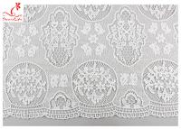 China Guipure Embroidered Floral Lace Fabric With Chemical Poly Milk Silk for sale
